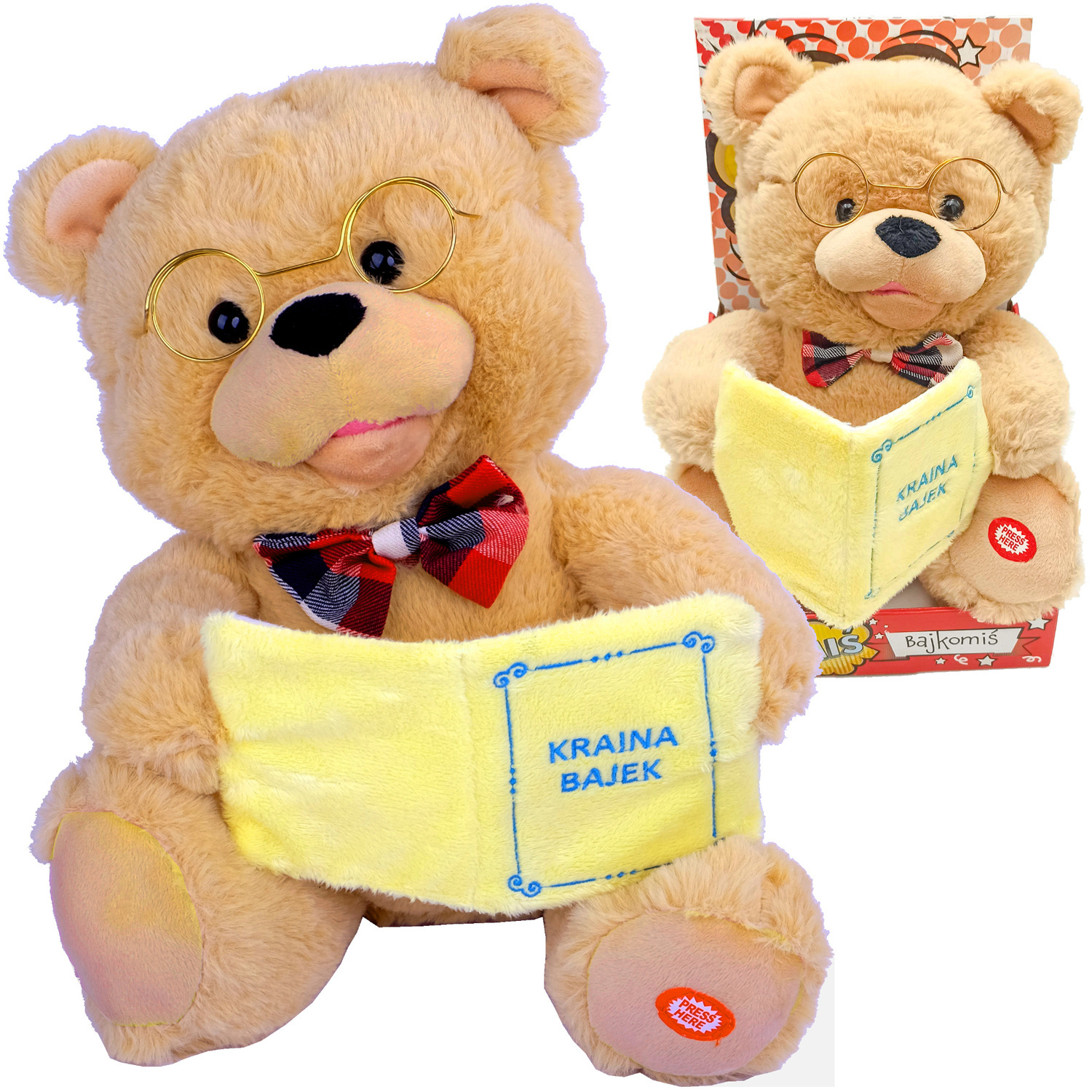 EDUKACYJNY MIŚ BAJKOMIŚ OPOWIADA 3 BAJKI MASKOTKA INTERAKTYWNA ...