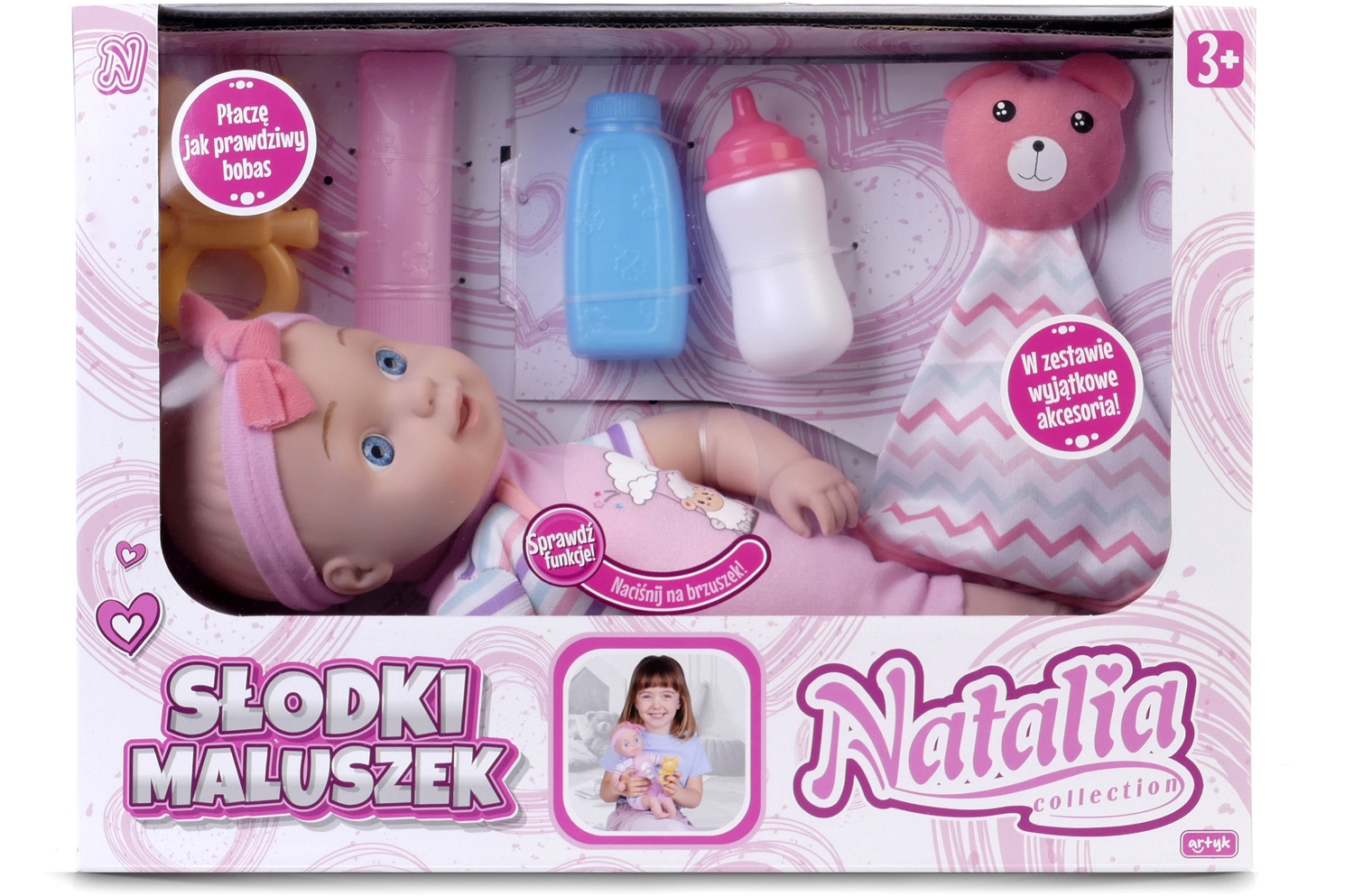 LALKA NATALIA bobas SŁODKI MALUSZEK MÓWI PŁACZE ŚMIEJE SIĘ akcesoria ...