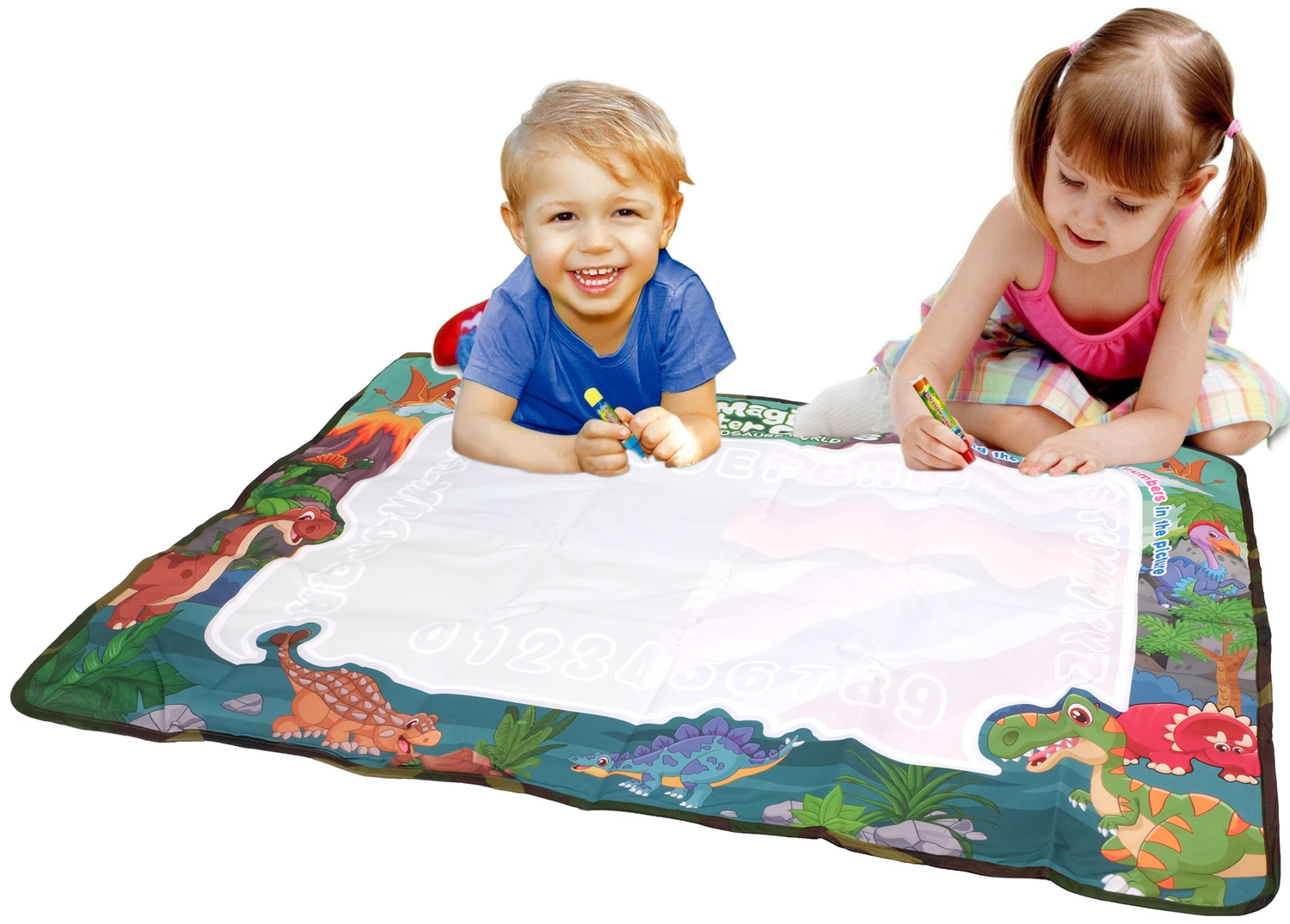 MEGA MATA WODNA DINOZAURY DO RYSOWANIA MALOWANIA PISAKI 100x80cm ...