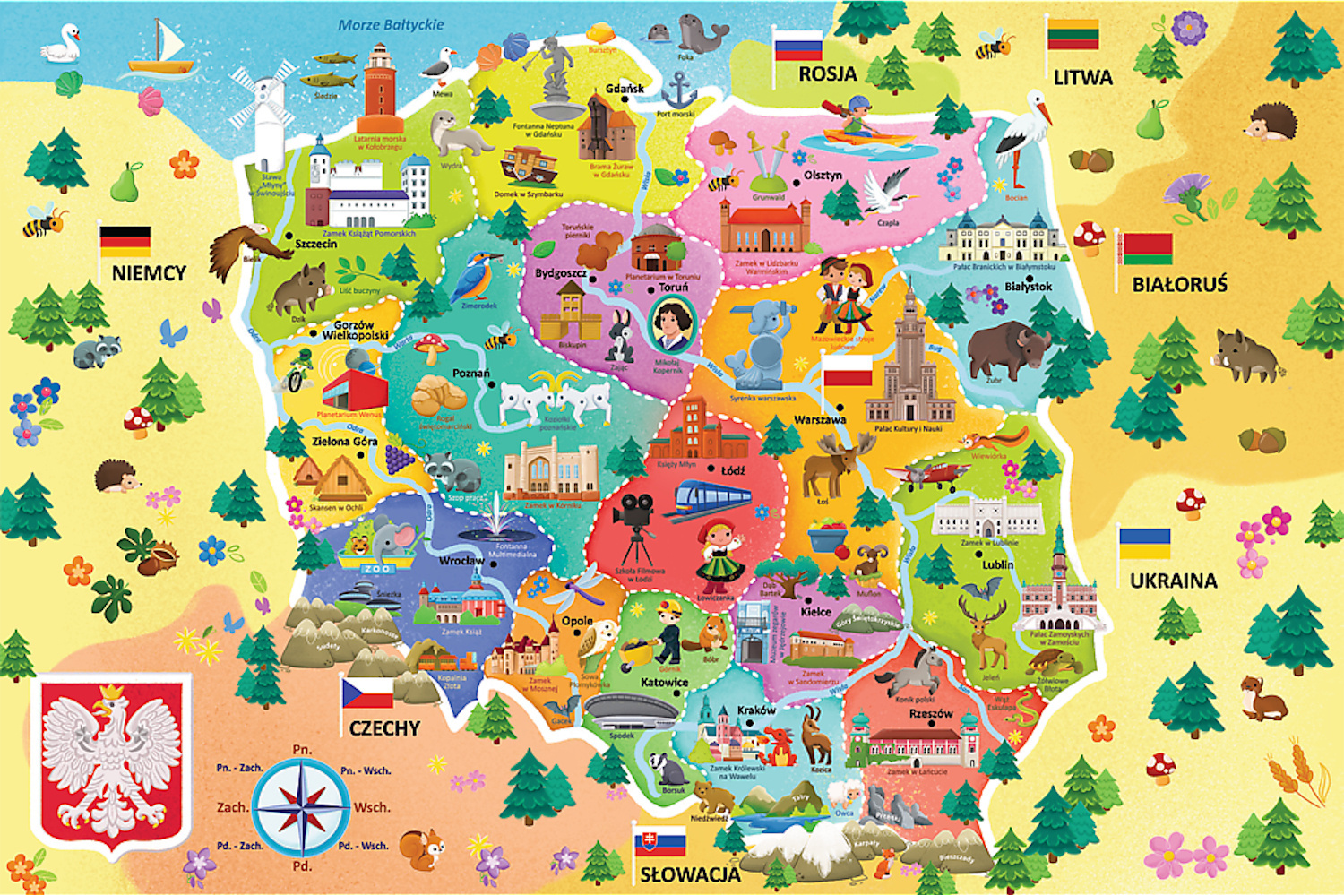 PUZZLE EDUKACYJNE MAPA POLSKI 54 el 15556 Trefl 1800241734 - sklep ...