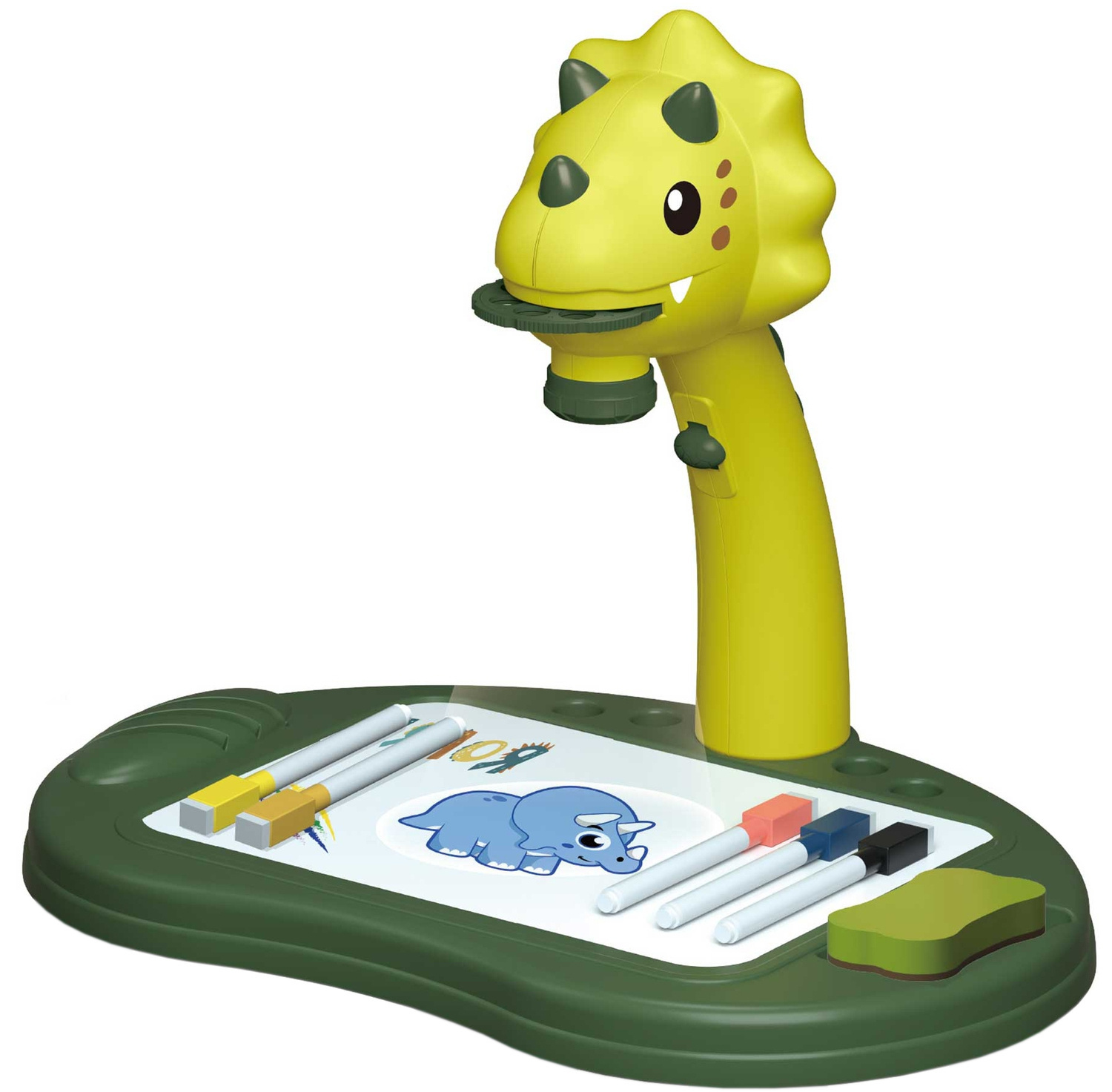 STOLIK Z PROJEKTOREM DO RYSOWANIA RZUTNIK ZESTAW ZIELONY DINOZAUR ...