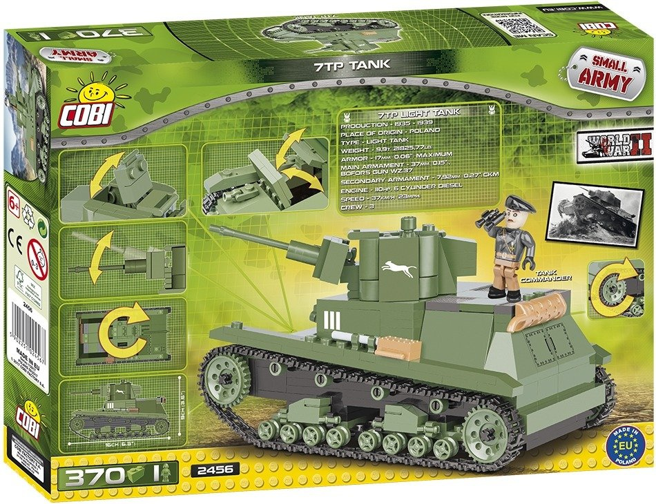 Small Army POLSKI CZOŁG 7TP KLOCKI 370el. Cobi 2456 1800220667 - sklep ...